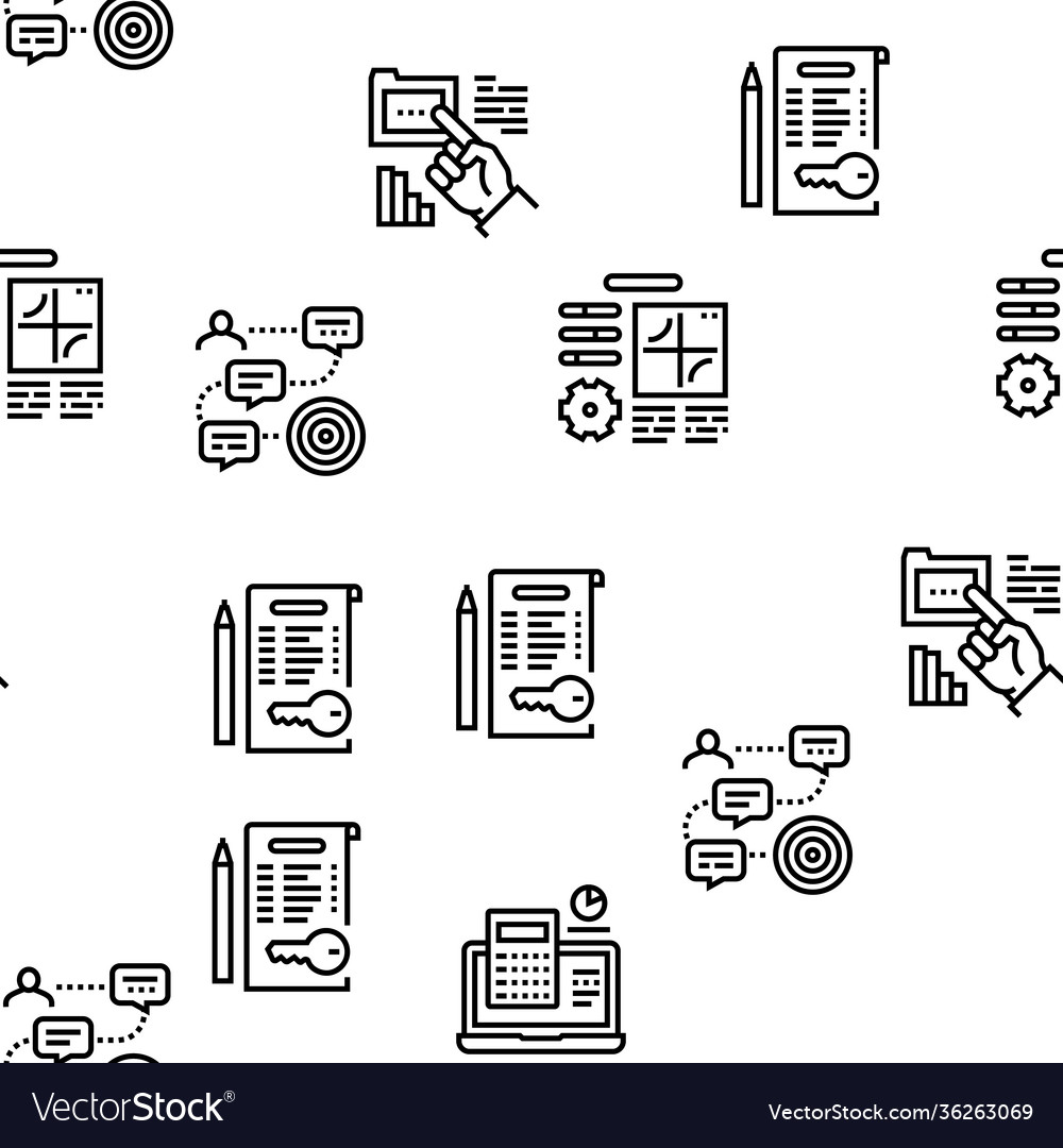 Planning work process seamless pattern Royalty Free Vector