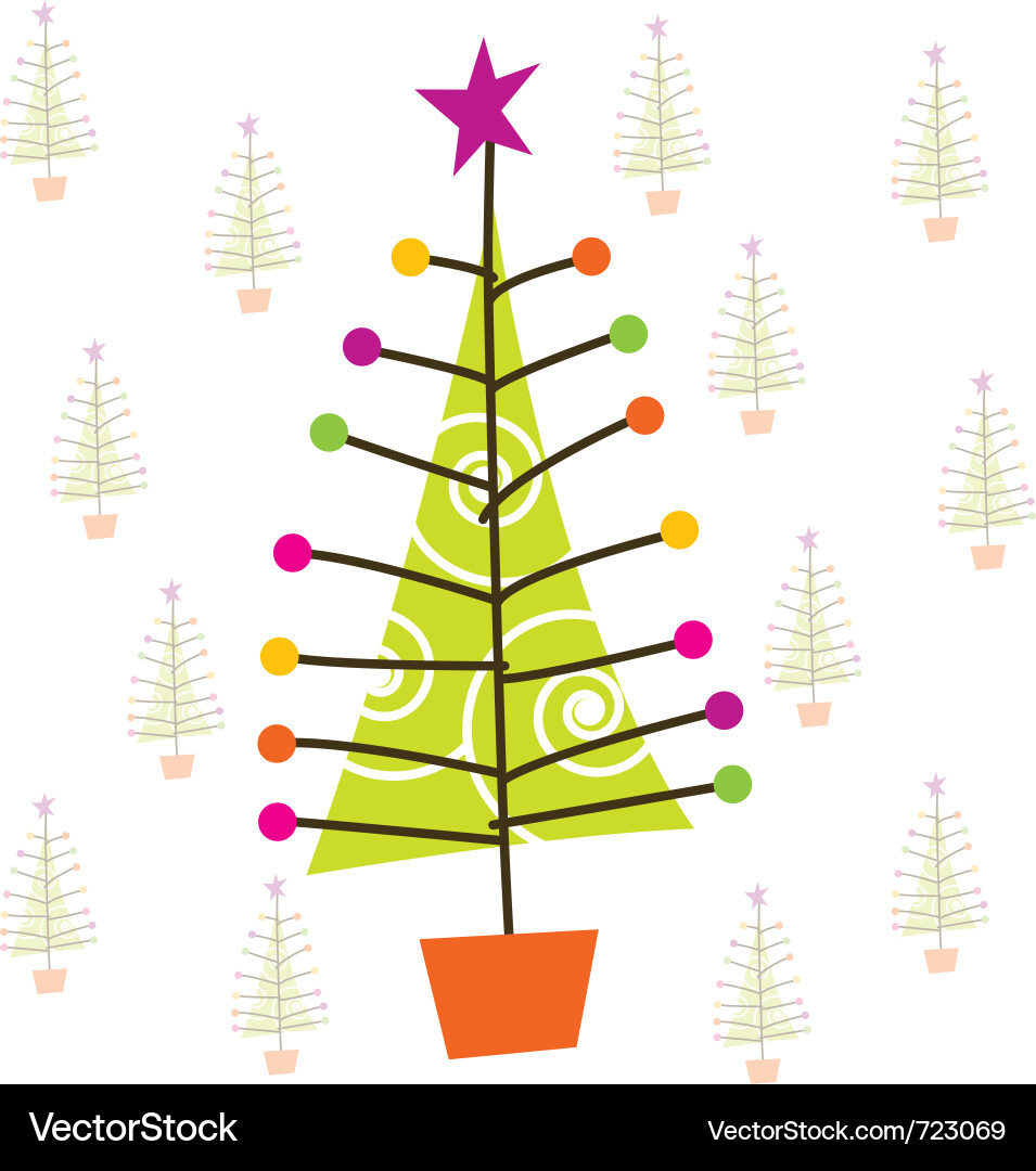 Retro christmas tree Royalty Free Vector Image