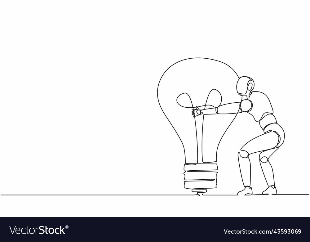 Single continuous line drawing robots hugging Vector Image Single continuous line drawing robots hugging Vector Image