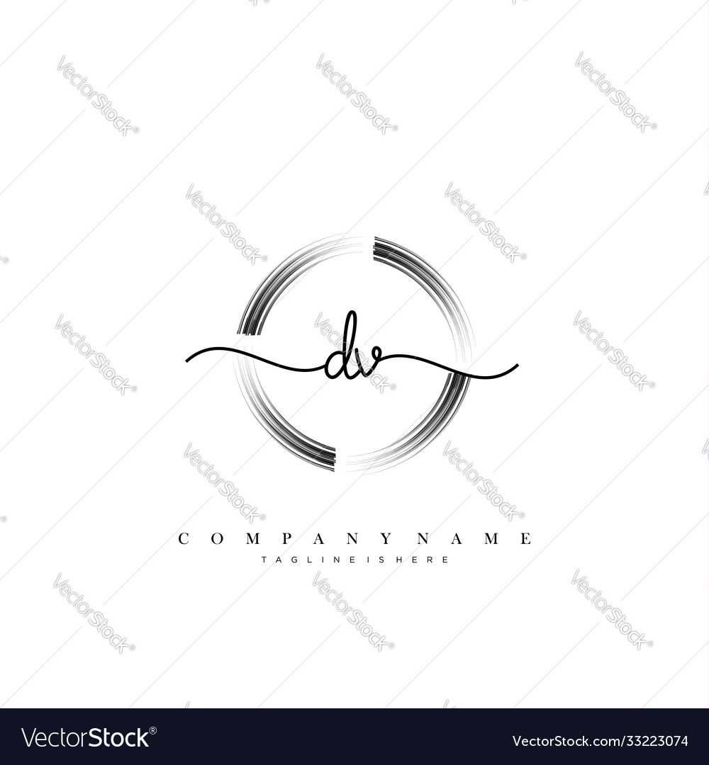 Dv initial handwriting minimalist geometric logo Vector Image Dv initial handwriting minimalist geometric logo Vector Image