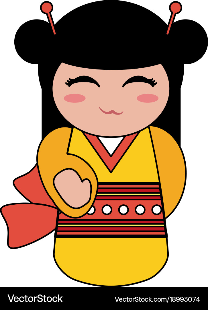 Geisha cartoon avatar Royalty Free Vector Image