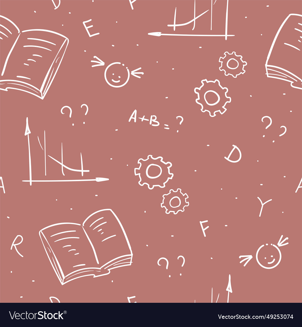 Mathematic doodles seamless background pattern Vector Image