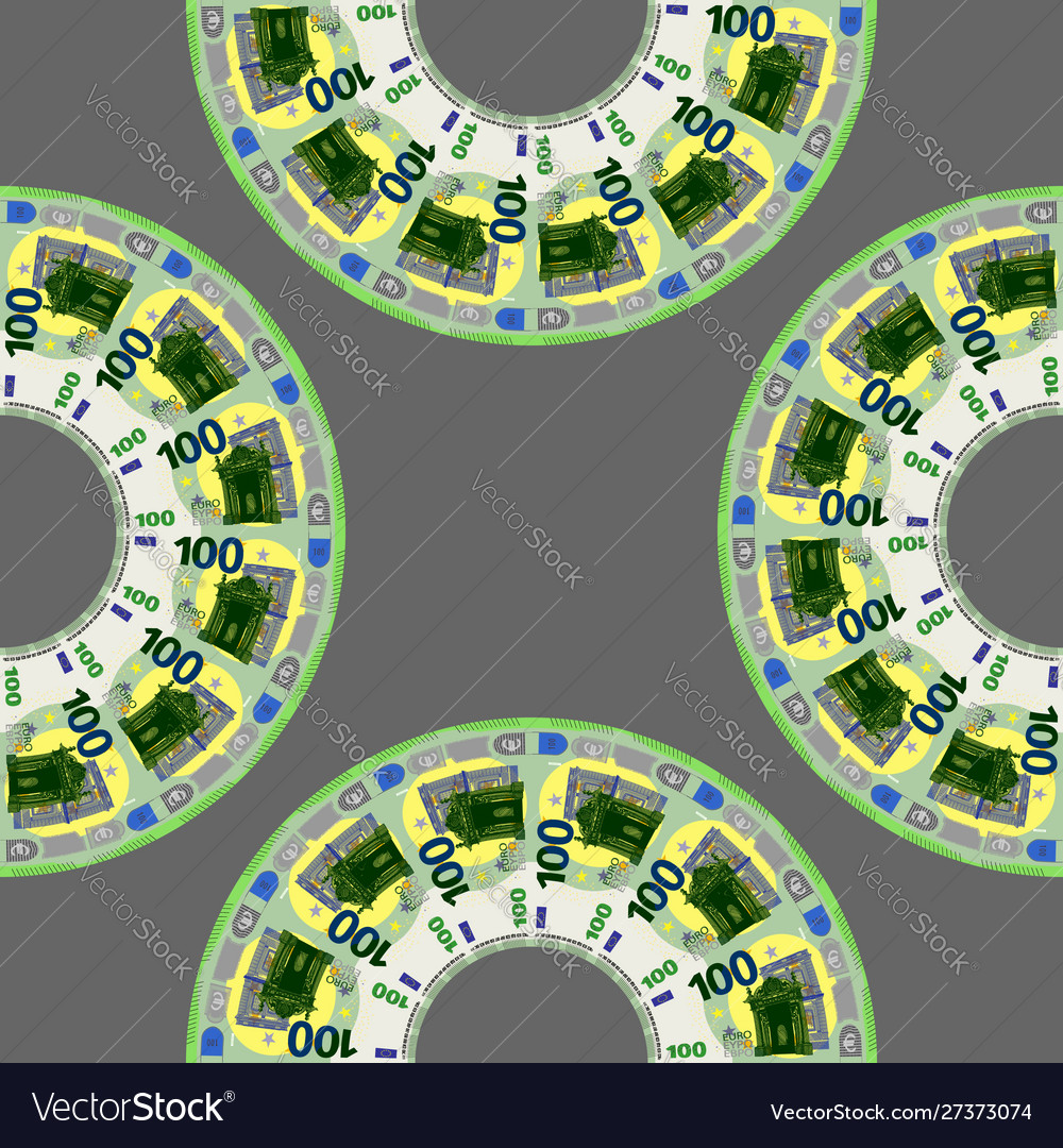 Seamless pattern banknote 100 euros Royalty Free Vector