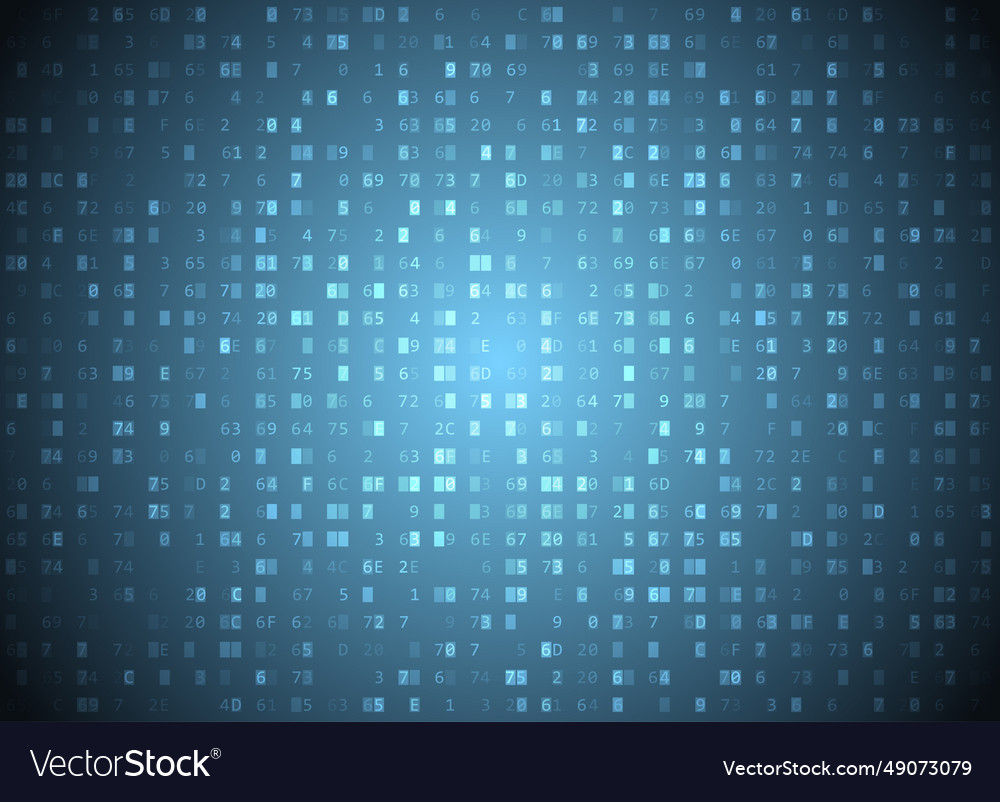 Hexadecimal code blue background big data Vector Image Hexadecimal code blue background big data Vector Image