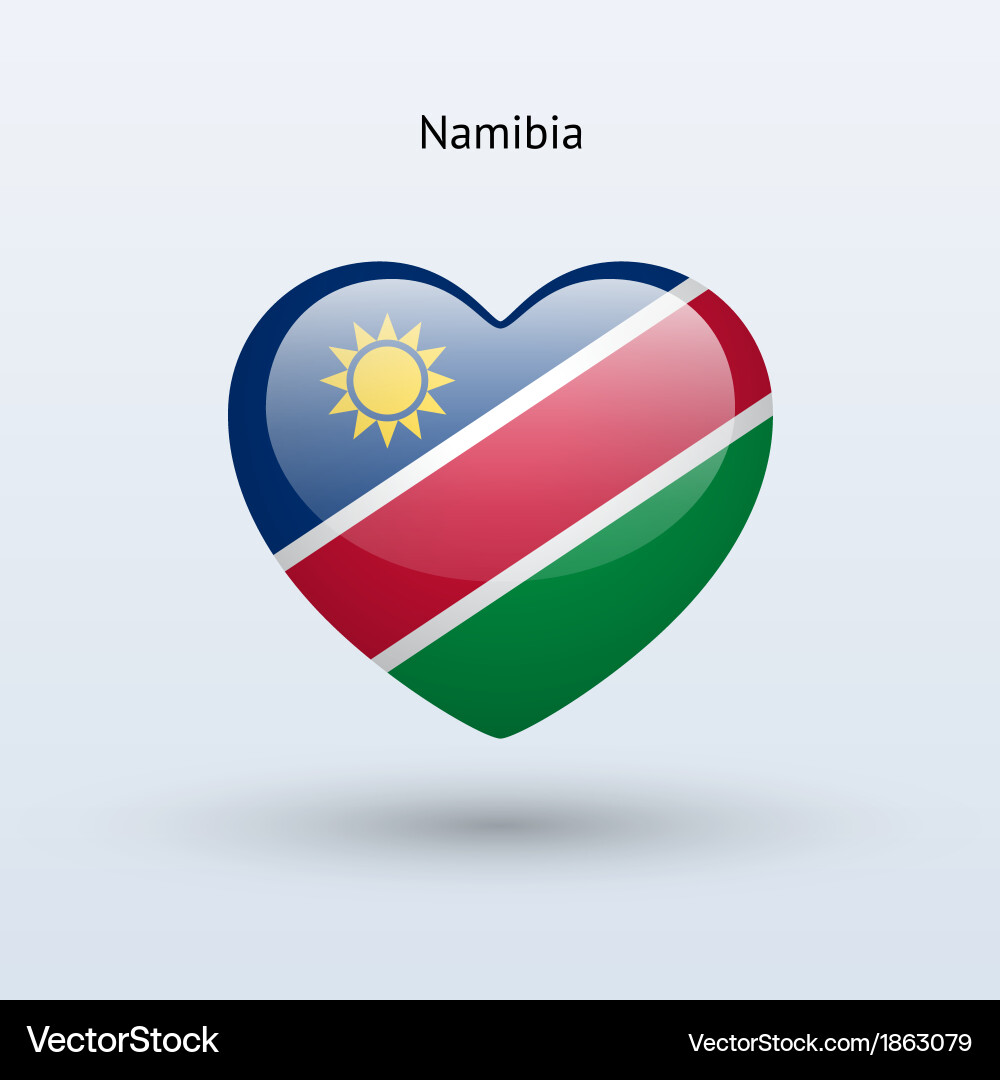 Love namibia symbol heart flag icon Royalty Free Vector