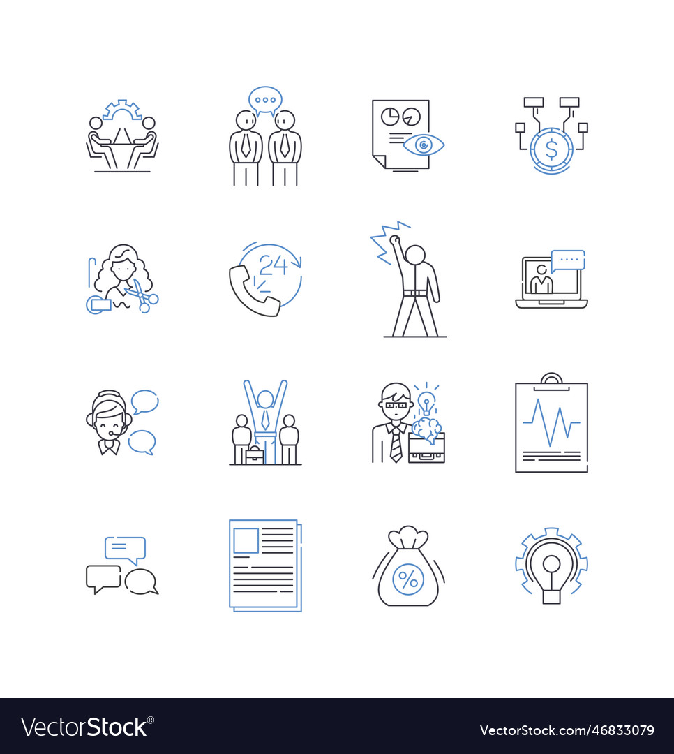 Operational efficiency line icons collection Vector Image Operational efficiency line icons collection Vector Image