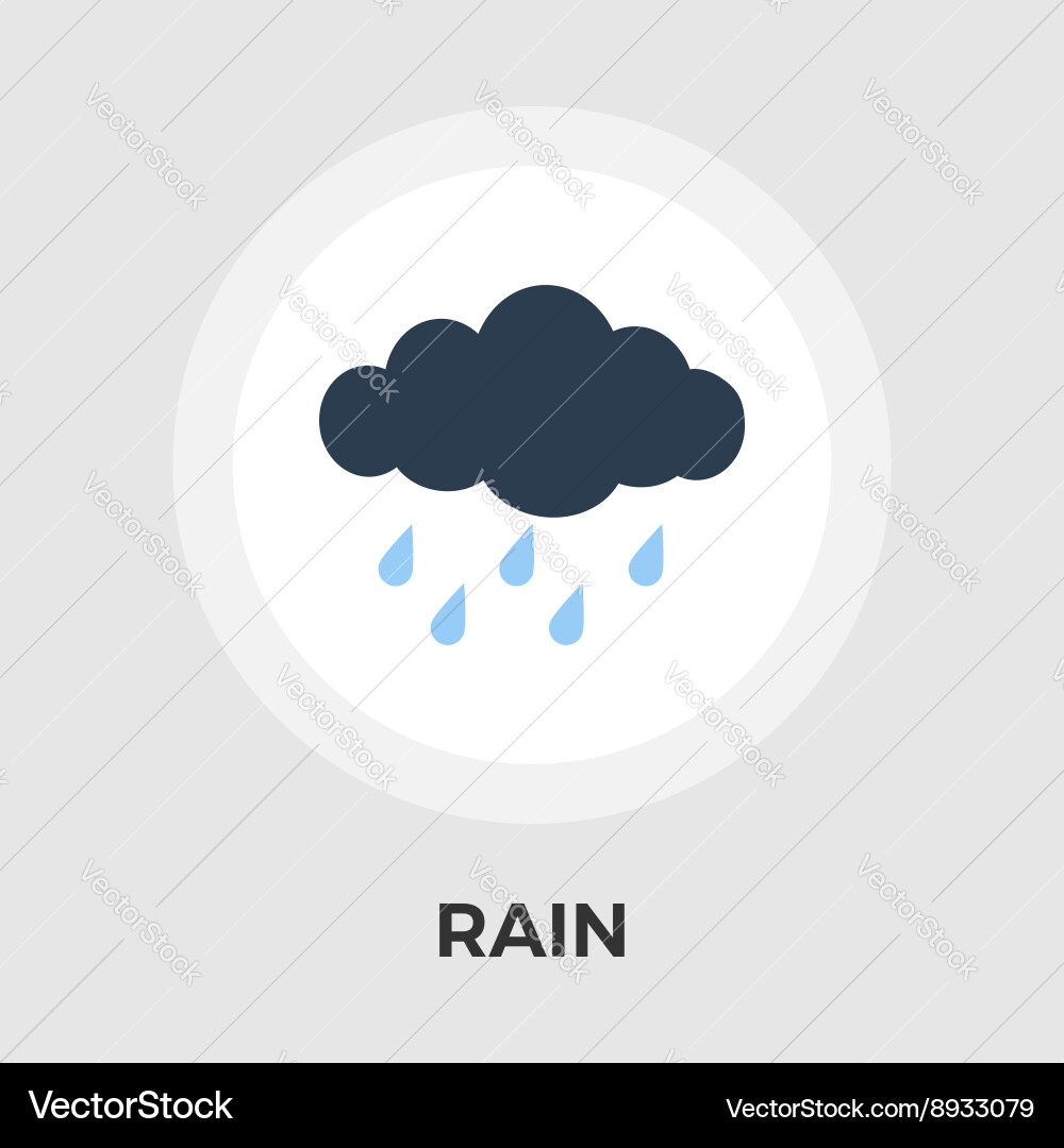 Rain flat icon Royalty Free Vector Image - VectorStock