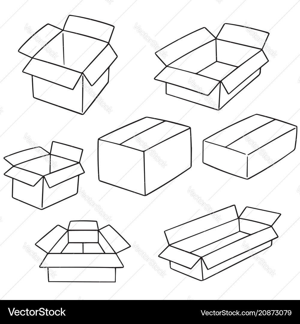 Set box Royalty Free Vector Image - VectorStock