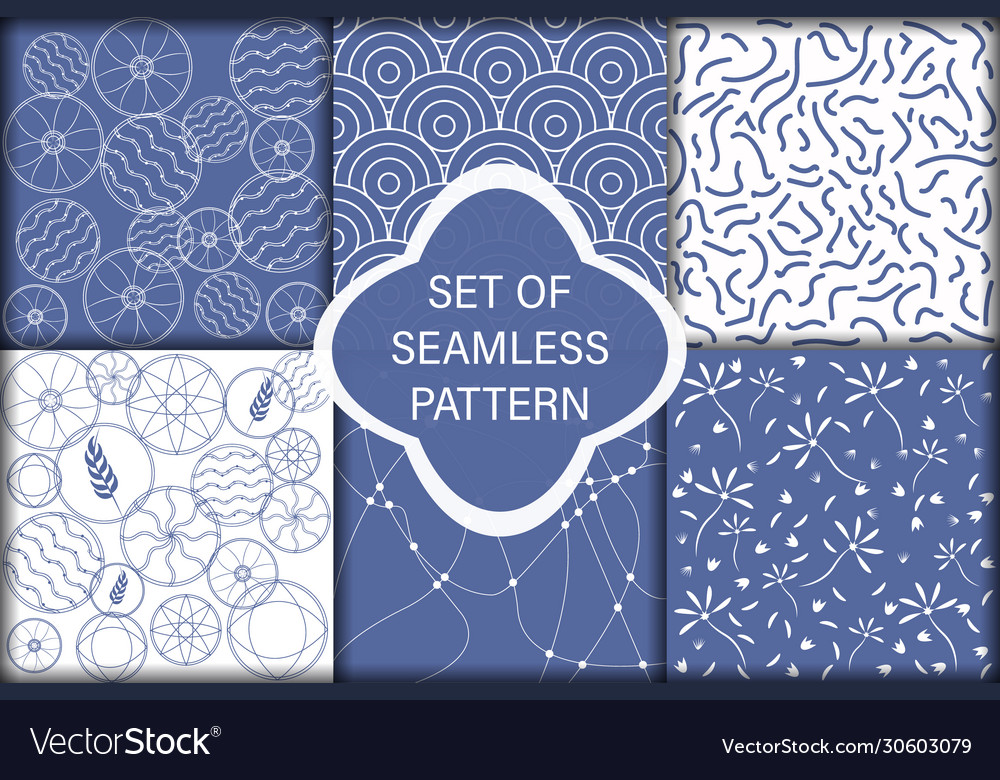 Set ornamental seamless patterns endless Vector Image Set ornamental seamless patterns endless Vector Image