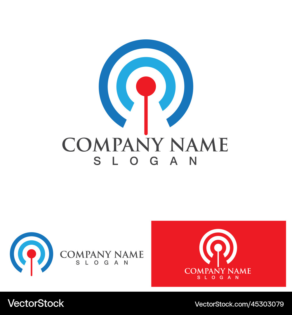 Signal logo and symbol icon template app Vector Image