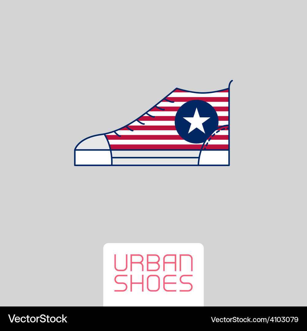 Stylized sneakers with american flag colors Vector Image