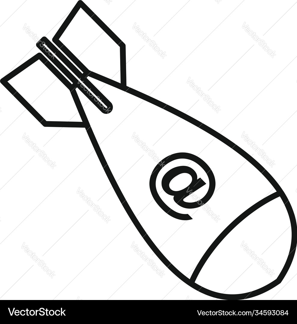Fraud digital bomb icon outline style Royalty Free Vector