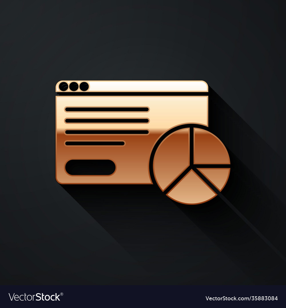 Gold Web Analytics Information And Development Vector Image