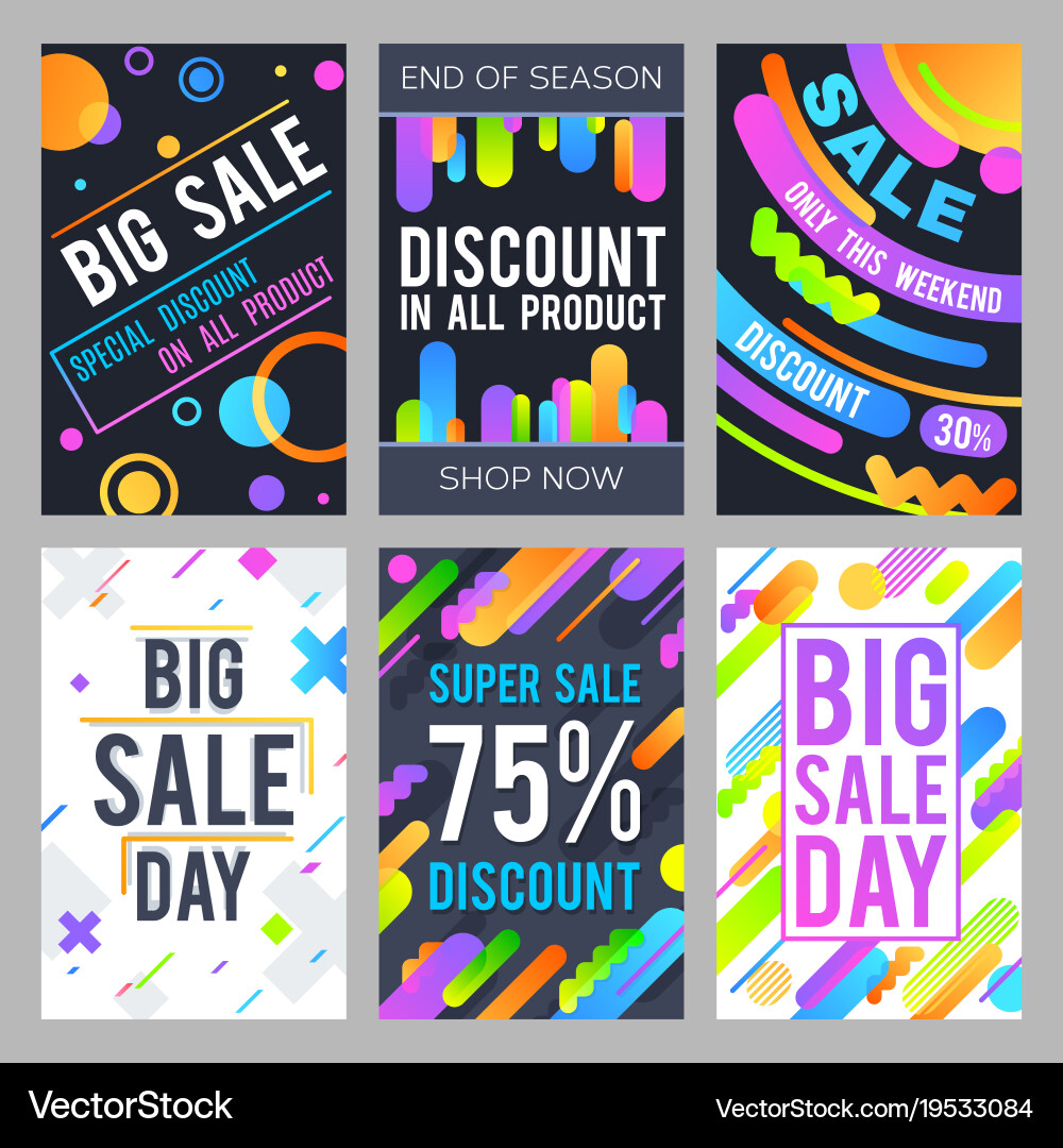 Modern sale banners in material design style Vector Image