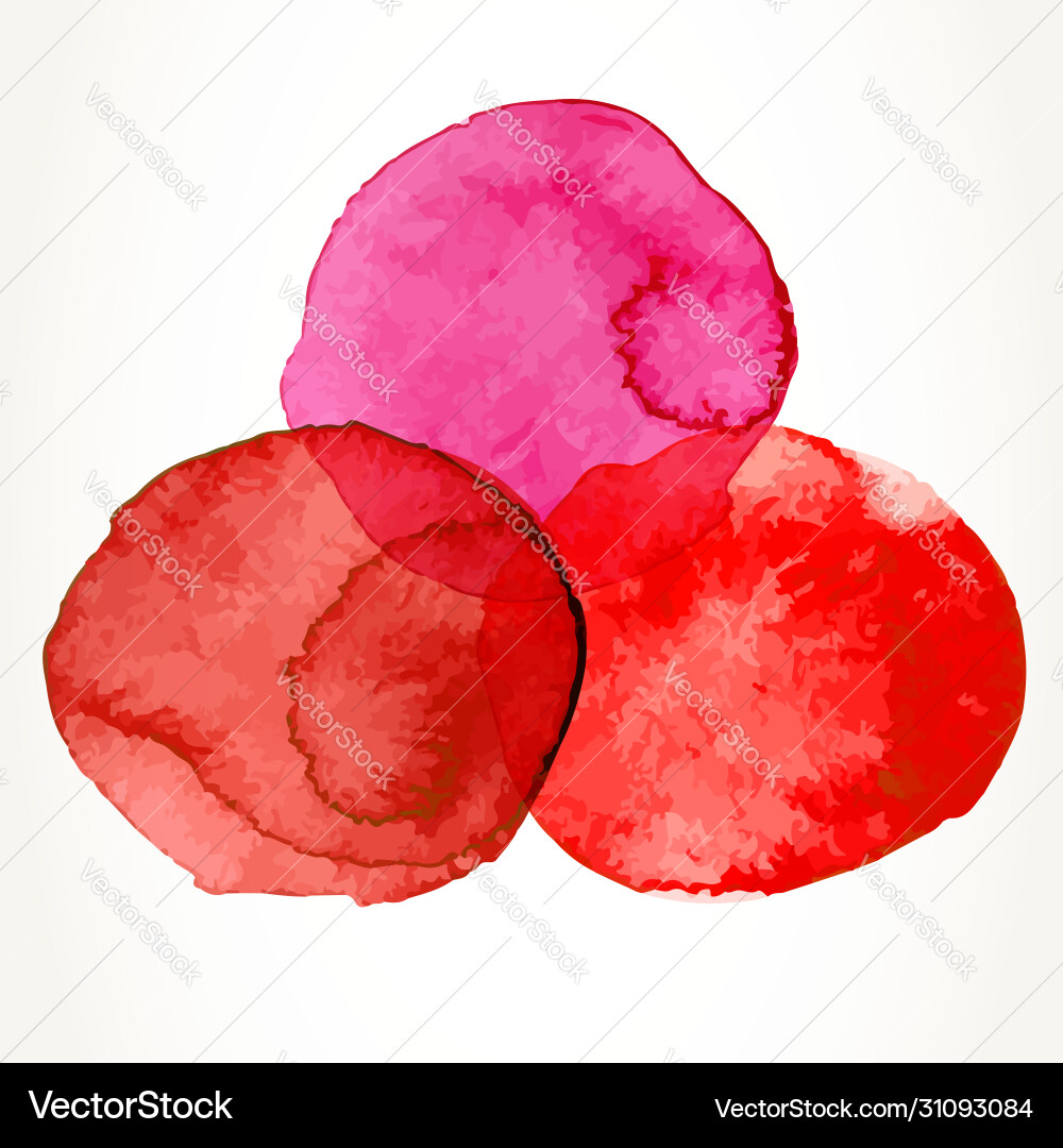Red watercolor circles Royalty Free Vector Image
