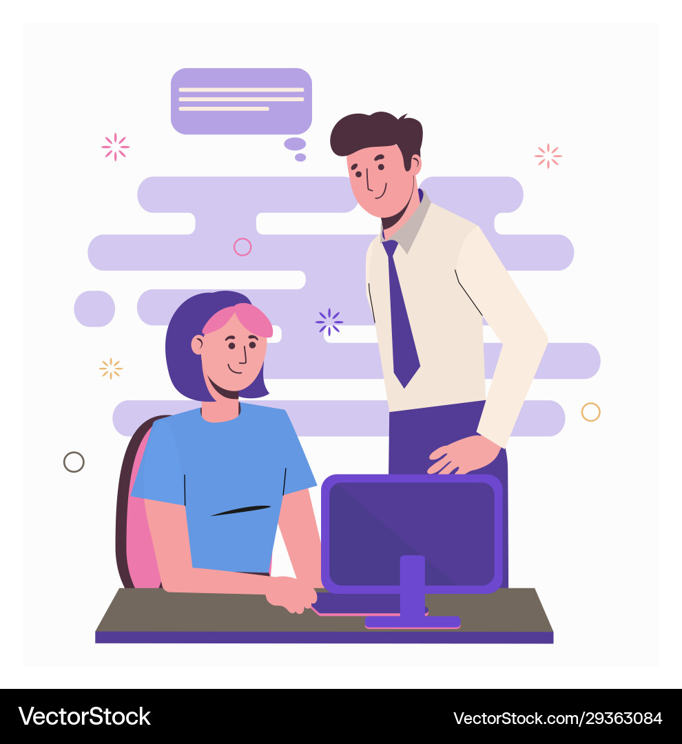 Work employees in office labor collective Vector Image