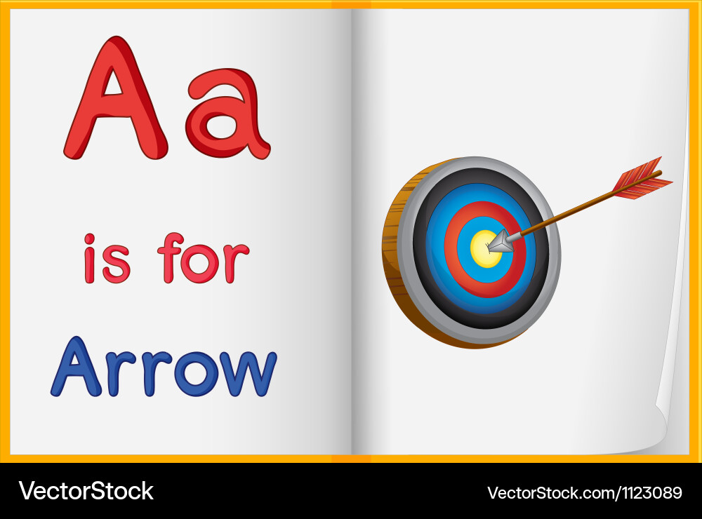 A picture an arrow in a book Royalty Free Vector Image