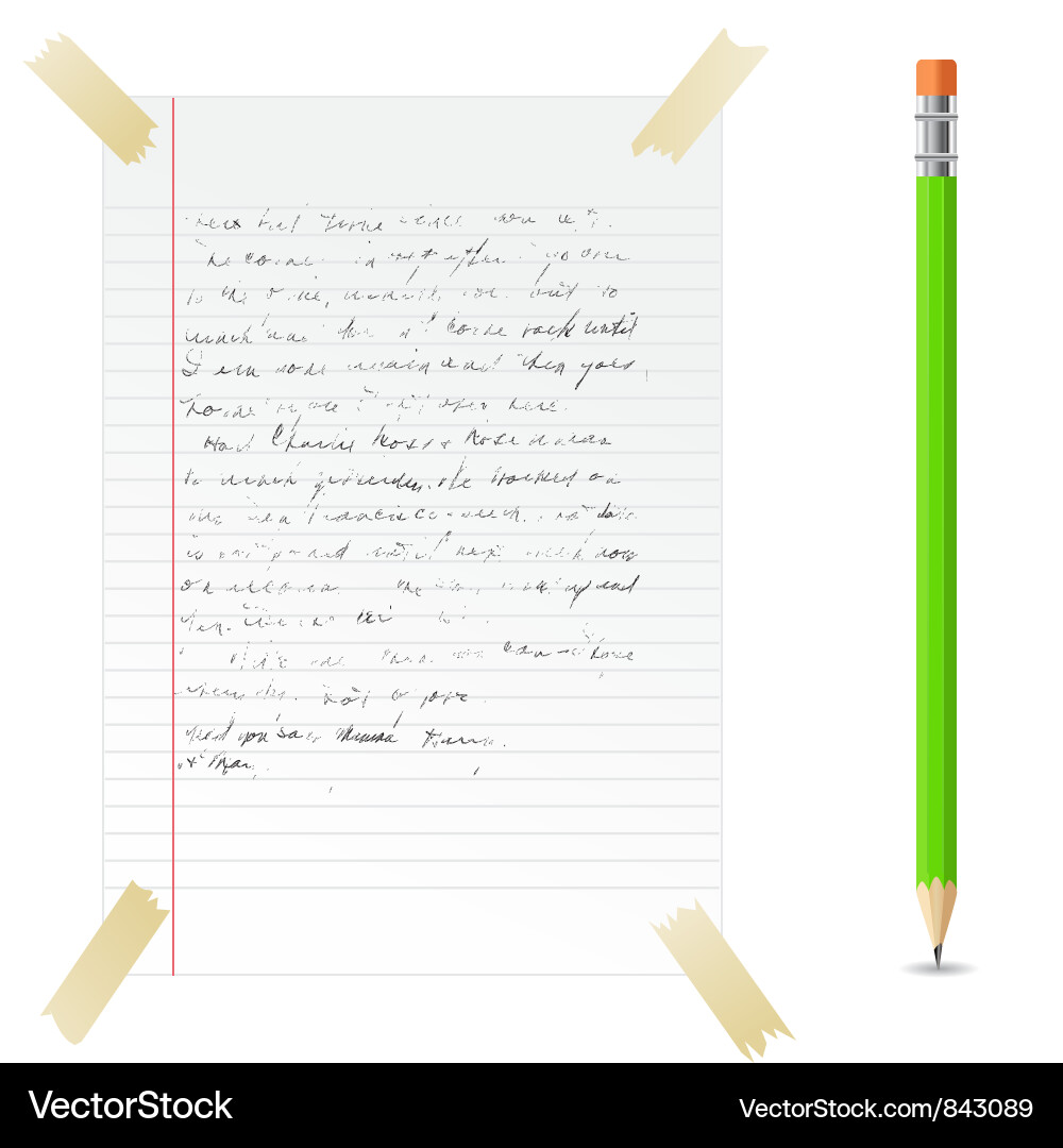 Abstract note and pen Royalty Free Vector Image