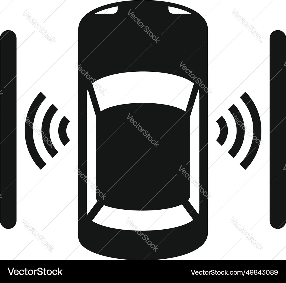 Auto road safety icon simple sensor Royalty Free Vector
