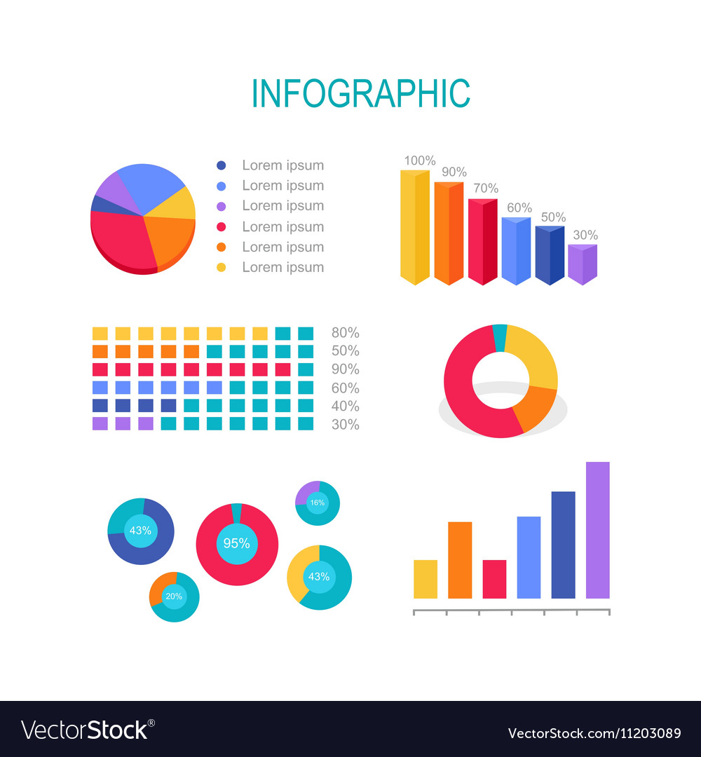 Business Education Infographic Bar Column Graphs Vector Image