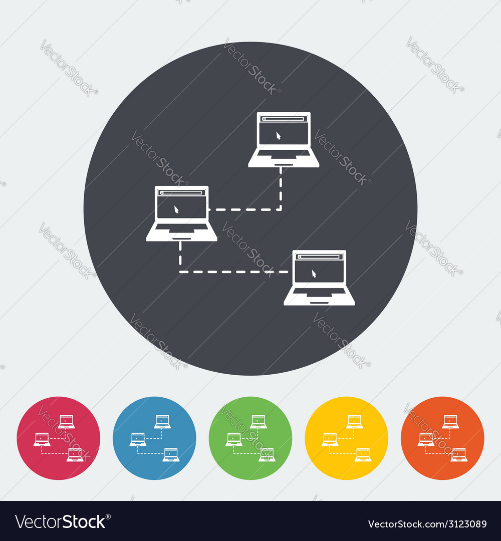 Computer network single icon Royalty Free Vector Image
