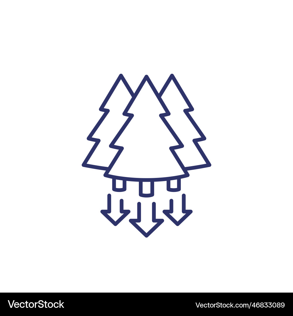 Deforestation icon reduction in the forest area Vector Image
