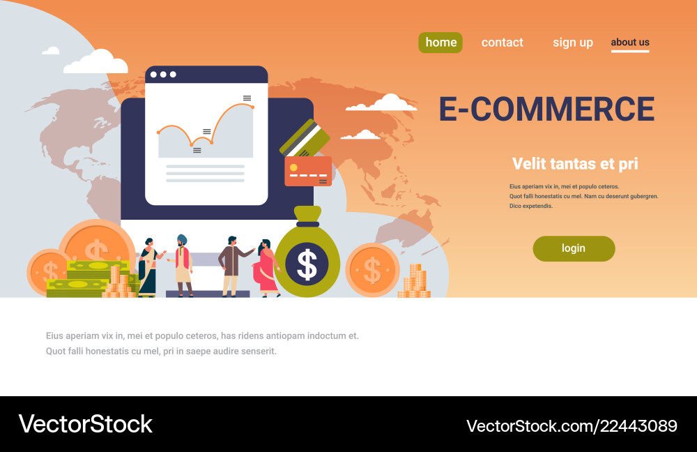 E-commerce financial money graph growth wealth Vector Image