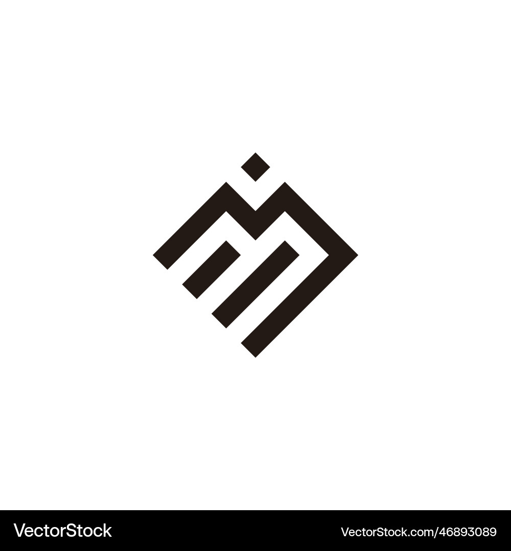 Letter m number 3 square elegant geometric symbol Vector Image