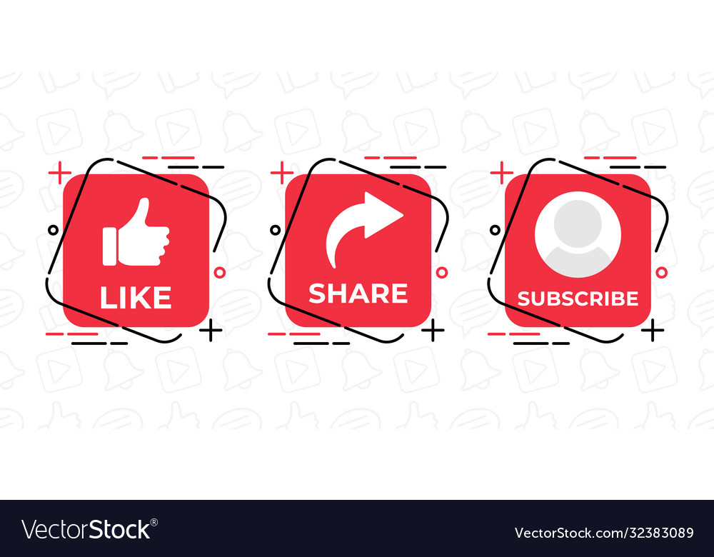Like share comment subscribe and icon Royalty Free Vector