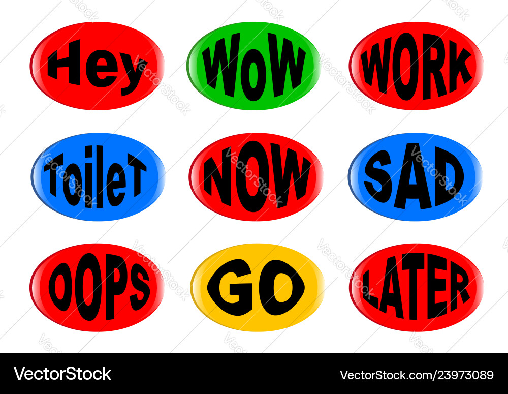 Oval button funny Royalty Free Vector Image - VectorStock