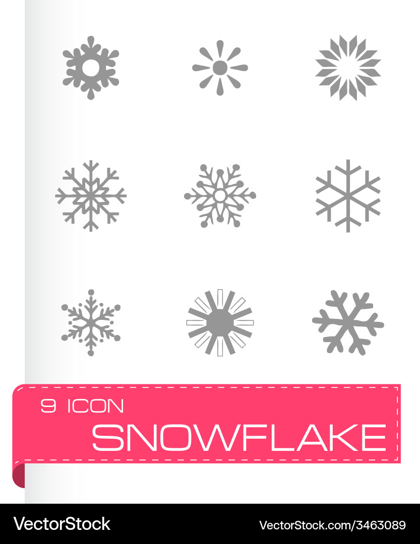 Snowflake icon set Royalty Free Vector Image - VectorStock
