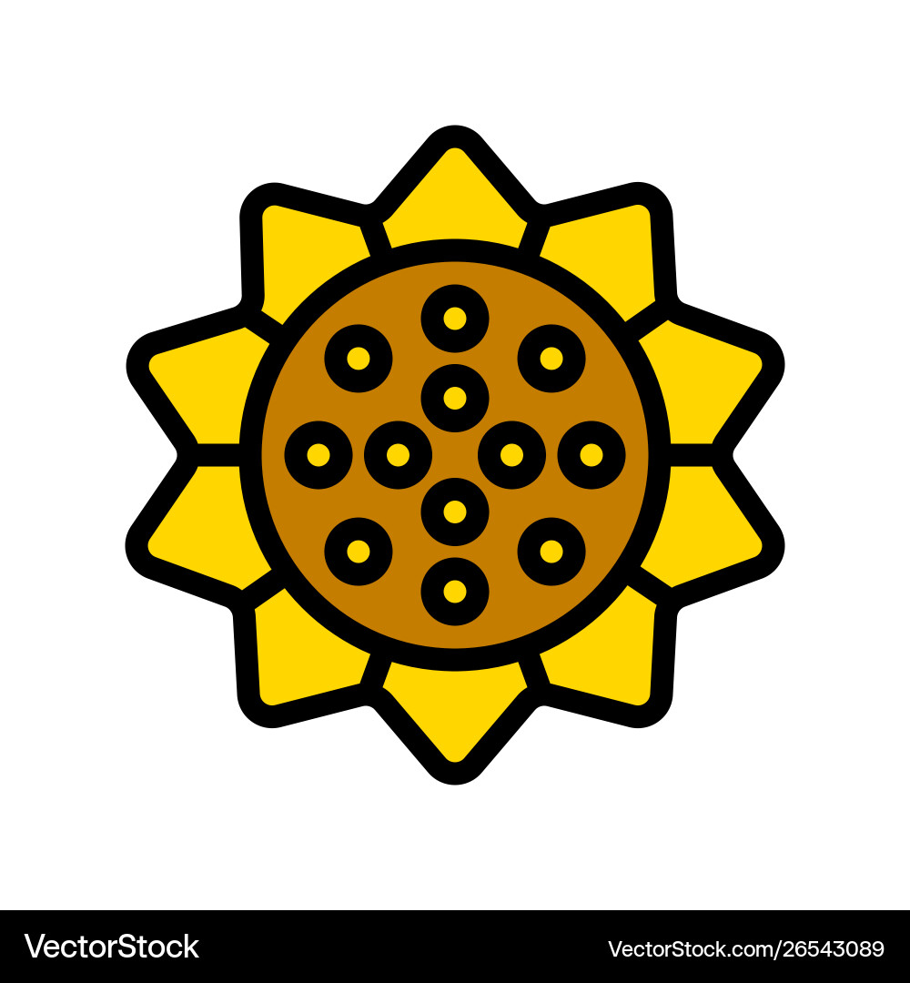 Thanksgiving icon set sun flower filled Royalty Free Vector