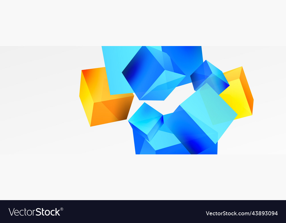 3d Cubes Abstract Background Composition Vector Image