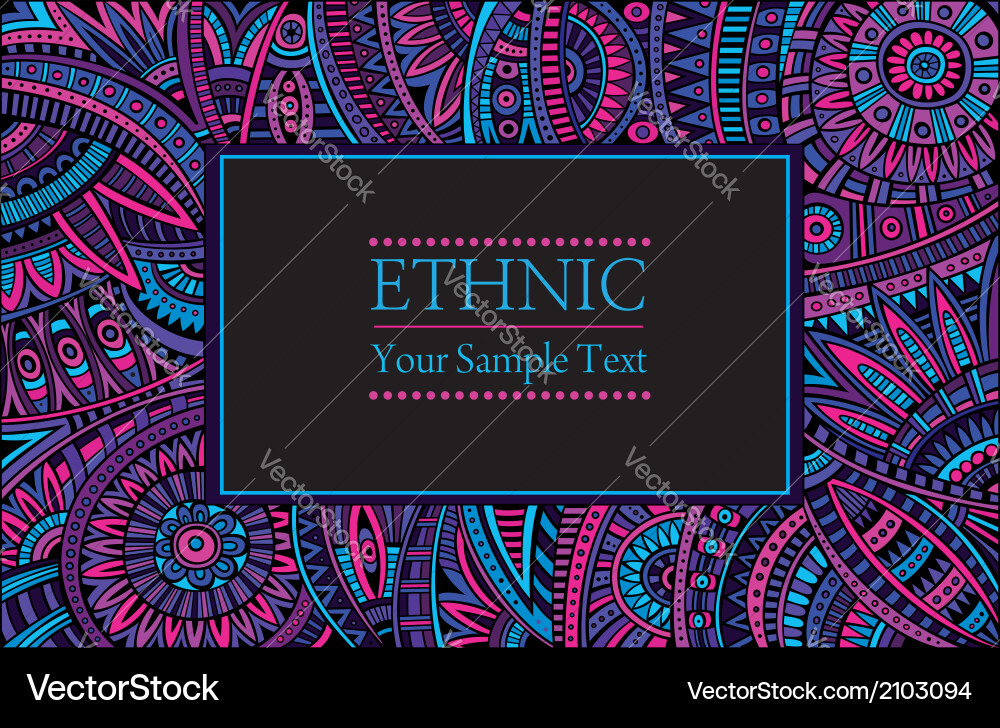 Abstract ethnic patterns border Royalty Free Vector Image