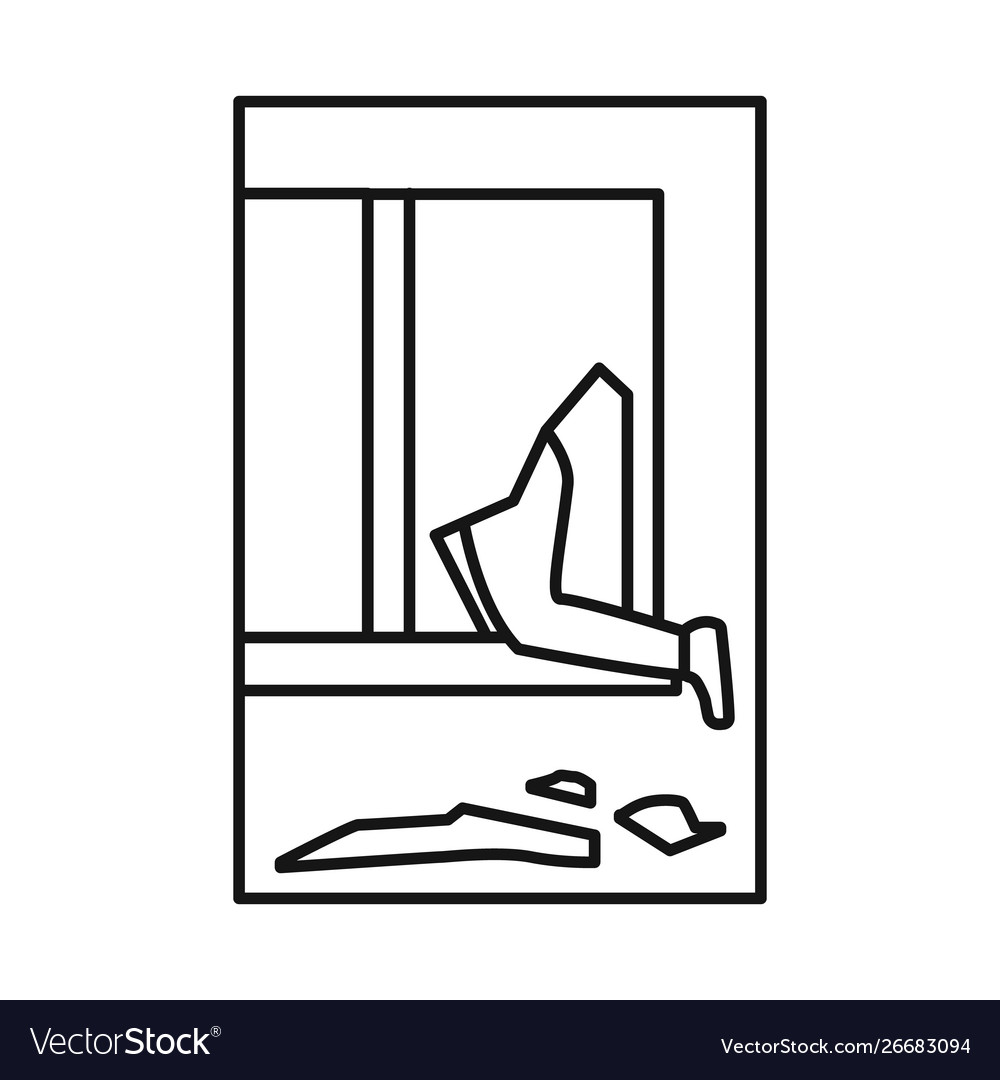 Broken and window icon Royalty Free Vector Image