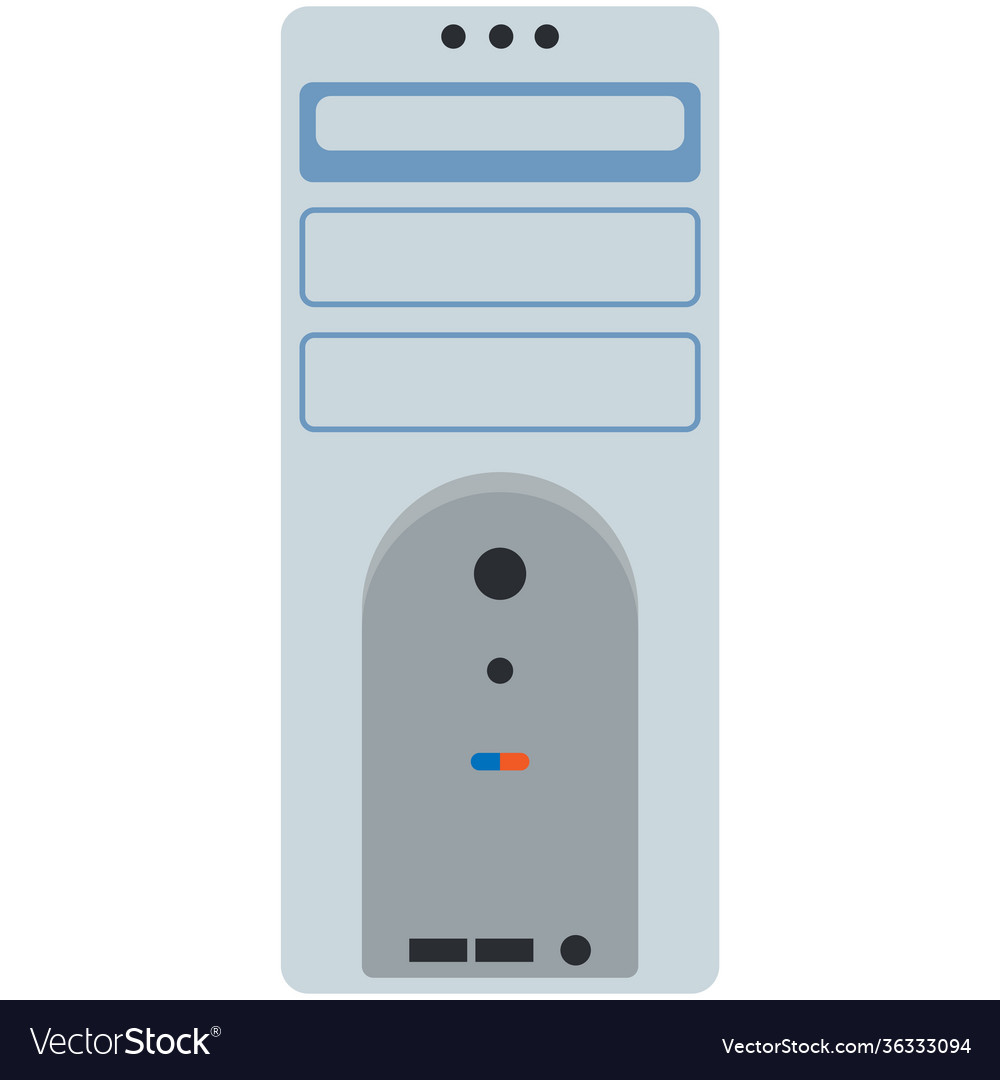 Computer system unit tower isolated on Royalty Free Vector