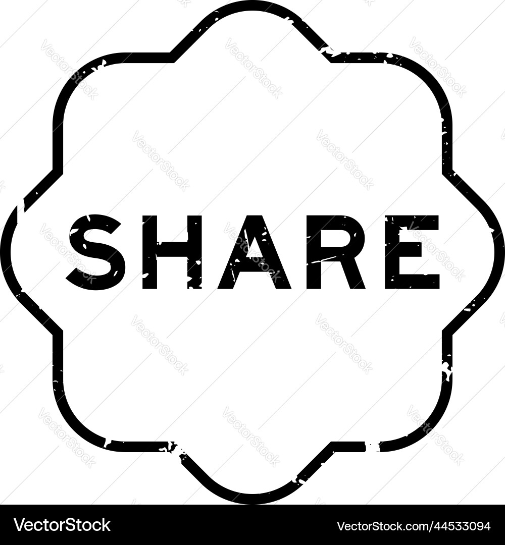 Grunge black share word rubber seal stamp Vector Image