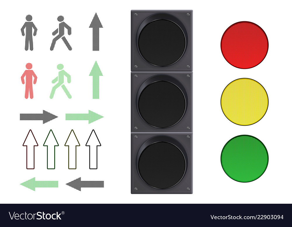 Traffic lights elements Royalty Free Vector Image