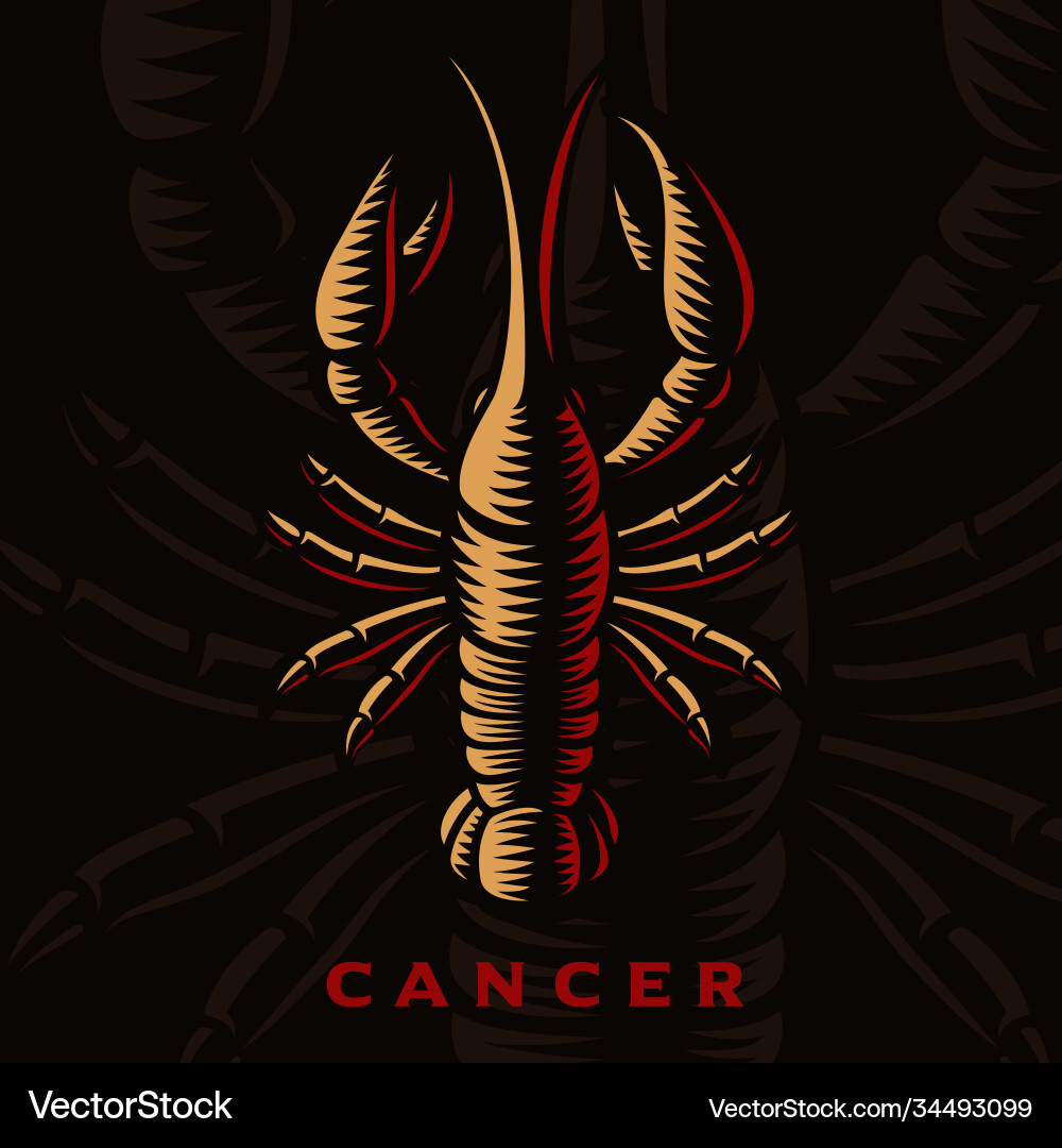 A cancer zodiac sign Royalty Free Vector Image