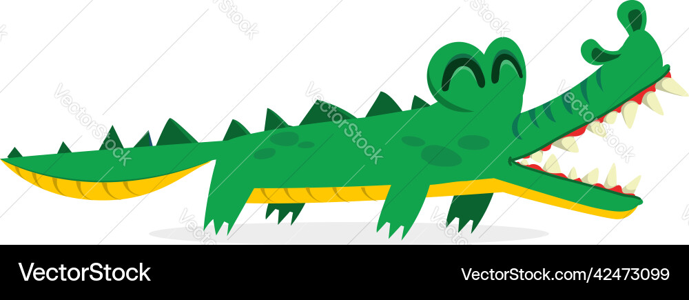 Cartoon crocodile character isolated on white Vector Image
