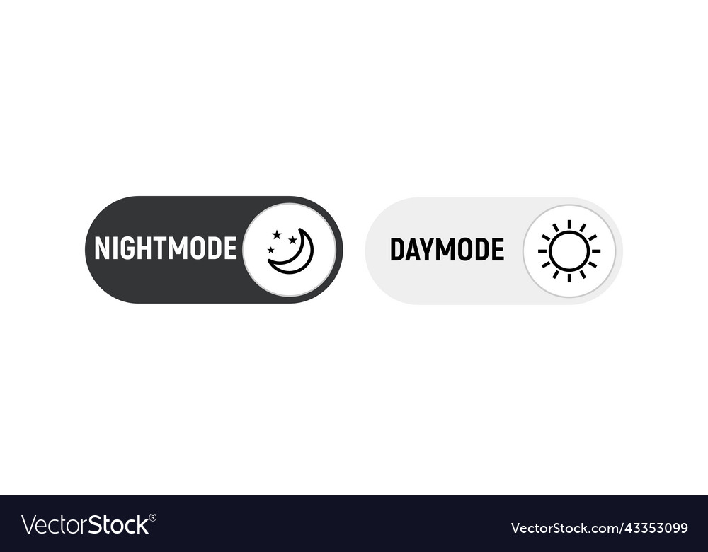 Day night mode switch ui button light dark Vector Image