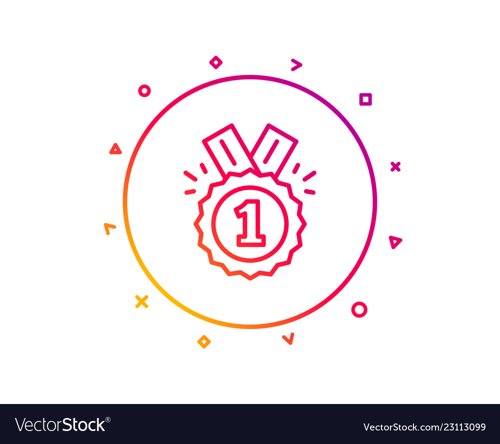Reward medal line icon winner achievement Vector Image Reward medal line icon winner achievement Vector Image