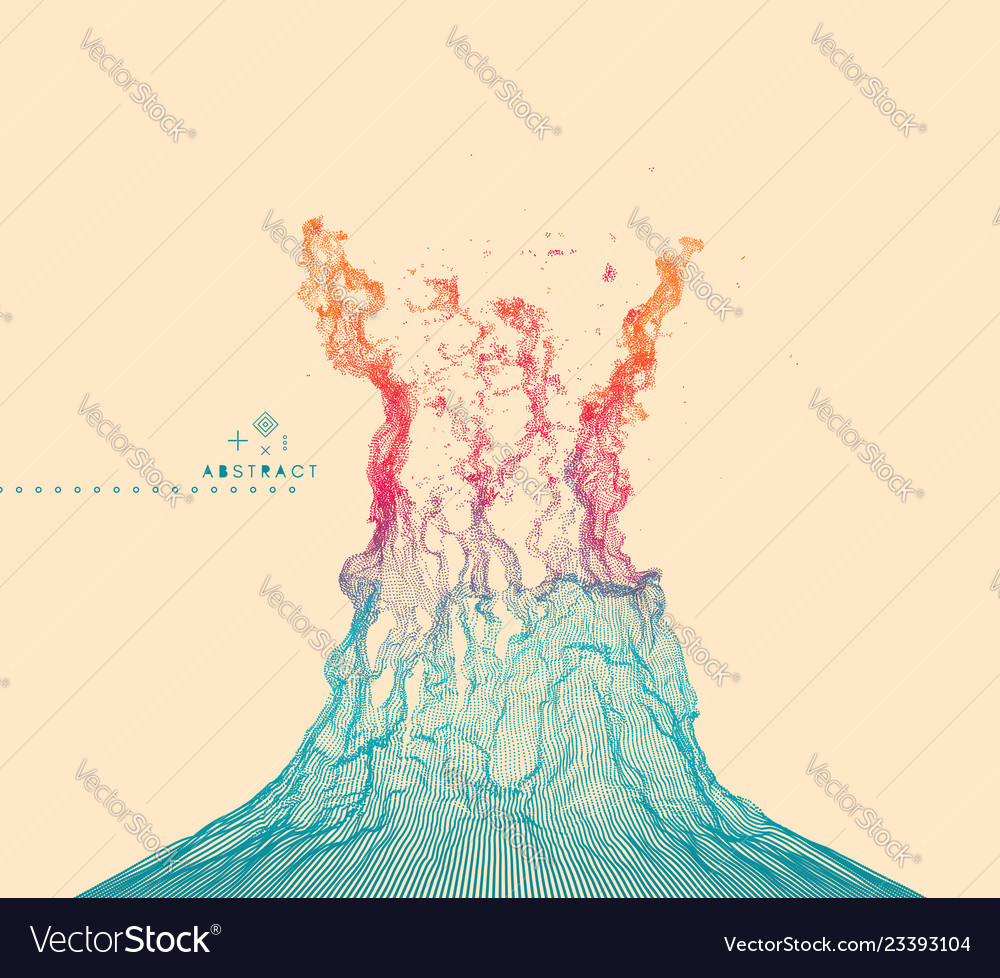 Array with dynamic emitted particles water splash Vector Image