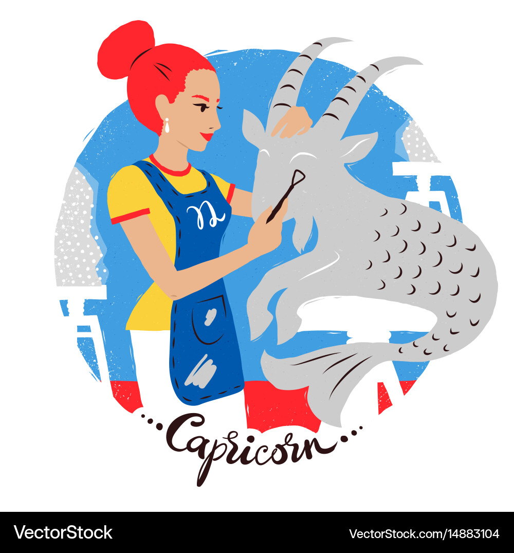 Capricorn zodiac sign Royalty Free Vector Image