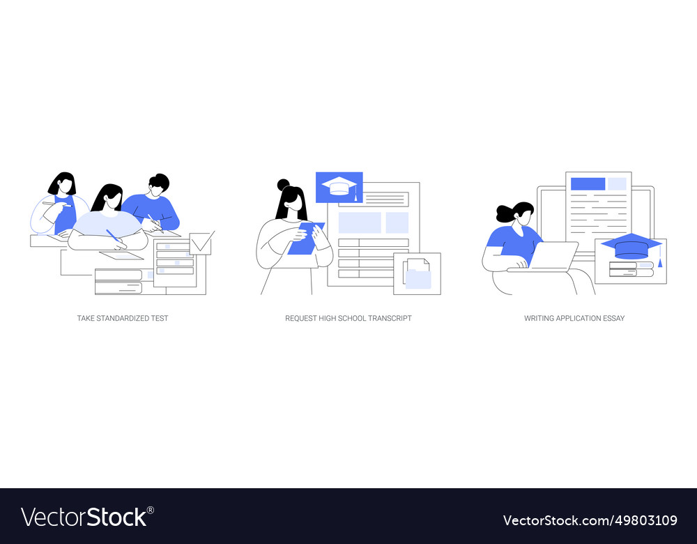 College admission process isolated cartoon Vector Image College admission process isolated cartoon Vector Image