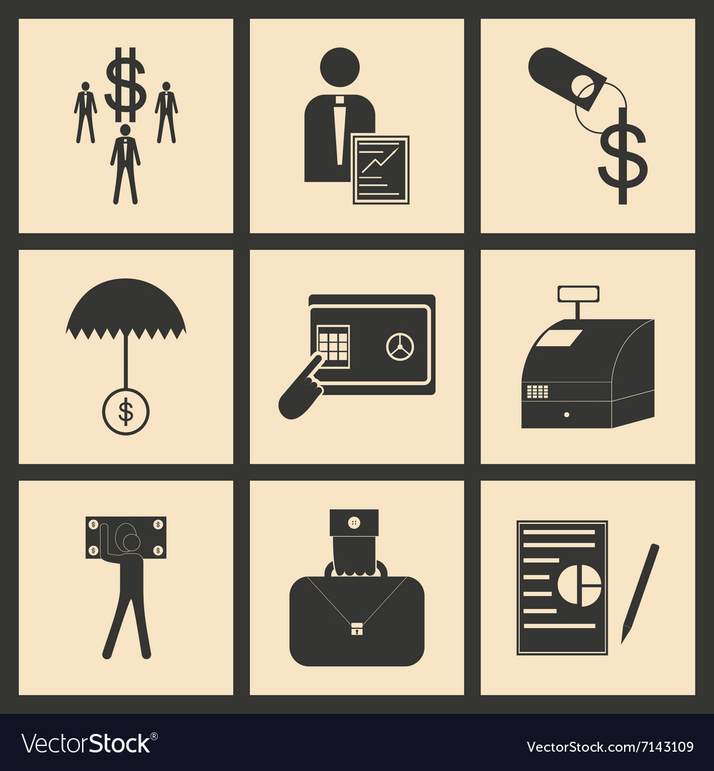 Flat in black and white concept economic icon Vector Image Flat in black and white concept economic icon Vector Image