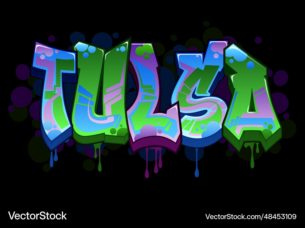 Graffiti styled graphics design - tulsa Royalty Free Vector
