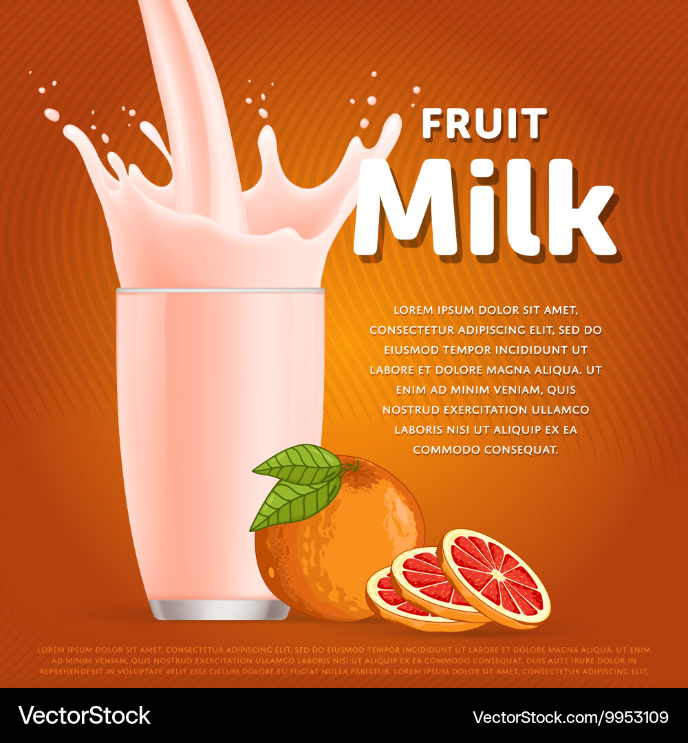 Grapefruit sweet milkshake dessert cocktail Vector Image
