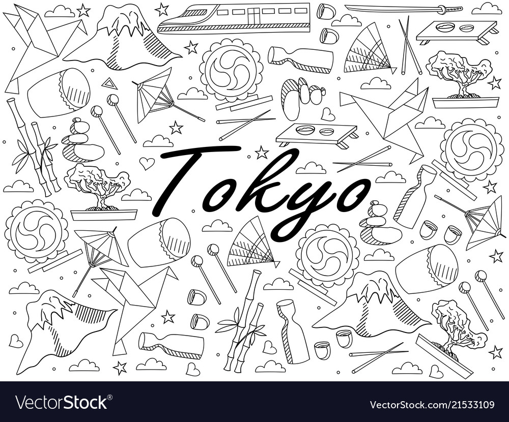Line art objects on a white background the theme Vector Image