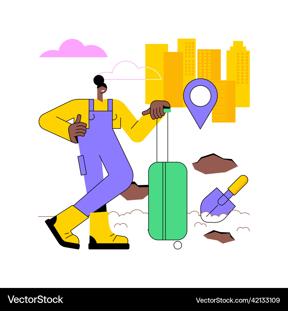 Rural migration abstract concept Royalty Free Vector Image